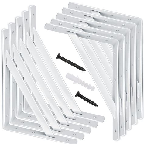 Connoo Heavy Duty 10 Pack Shelf Triangle Corner Brackets 12 Inch X 8 Inch 90