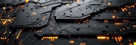 Premium Photo Detailed View Of A Glowing Circuit Board