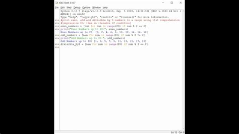 Print Even Odd And Divisible By 3 Numbers In A Range Using List