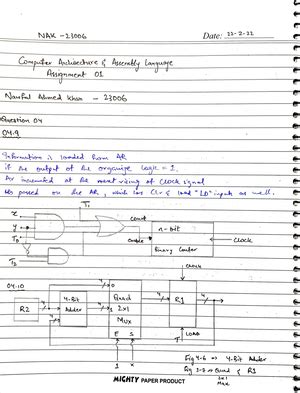 computer architecture and assembly language Assignment 2 - Studocu