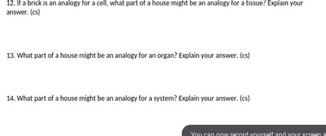 [solved] 12 if a brick is an analogy for a cell what part of a