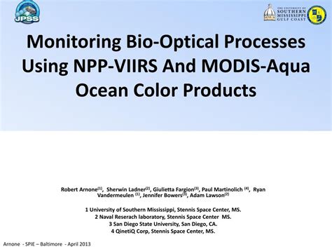 Ppt Monitoring Bio Optical Processes Using Npp Viirs And Modis Aqua Ocean Color Products