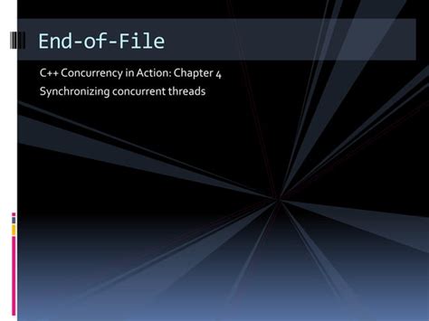 Synchronizing Concurrent Threads Ppt