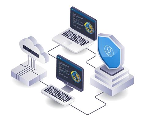 Cloud Server Computer Analyst Infographic 3d Illustration Flat