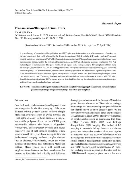 Pdf Transmission Disequilibrium Tests