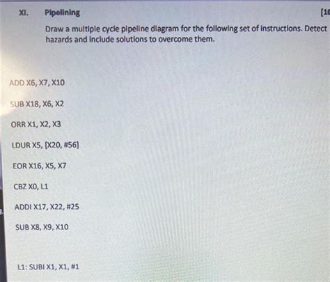 solved xi pipelining draw a multiple cycle pipeline diagram