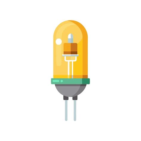 Premium Vector Realistic Flat Style Electric Bulb Vector Illustration