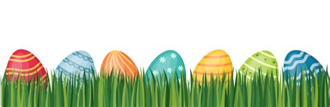 A Clipart Image Featuring A Row Of Colorful Easter Eggs Nestled In Green Grass Free Clipart
