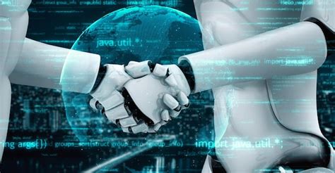 Premium Photo Futuristic Robot Artificial Intelligence Huminoid Ai Programming Coding