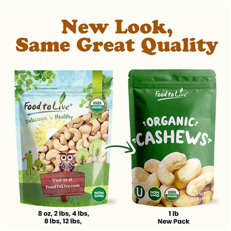 Organic Whole Cashews W320 Buy In Bulk From Food To Live