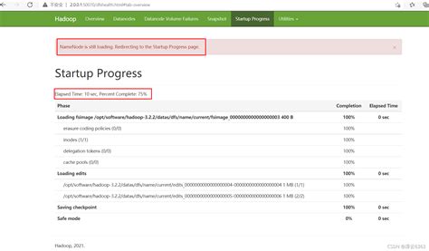 Hadoop 异常 问题解决：namenode Is Still Loading Redirecting To The Startup