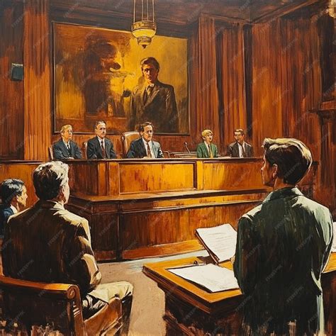 A Courtroom Scene With A Witness Giving Testimony And Evidence Being