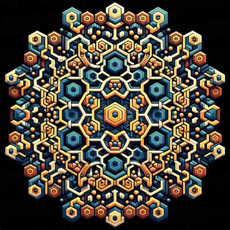 Hexagonal Patterns Hexagons In Different Sizes And Colors Creati Stock