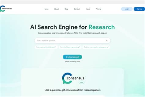 Consensus Ai驱动的科研搜索引擎 Aihub工具导航