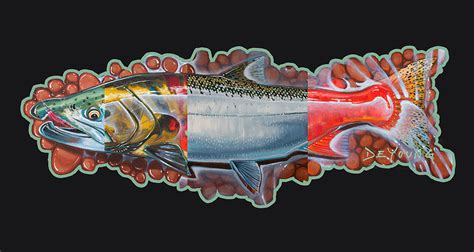 Alaska Fish Art Alaska Salmon Art By Israel Shotridge Fish Creek