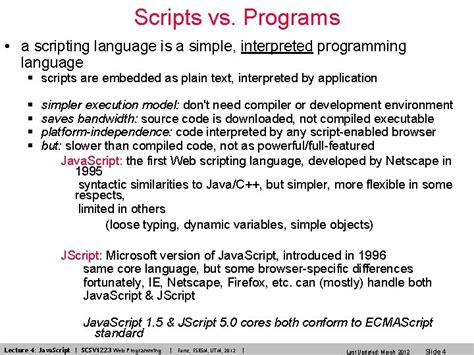 Lecture 4 Java Script Lecture 4 Java Script