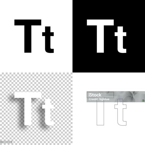 문자 T 대문자 및 소문자 디자인 아이콘입니다 빈 흰색 및 검은색 배경 선 아이콘 개념에 대한 스톡 벡터 아트 및 기타 이미지 Istock