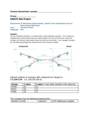 Solved Task A IP Addressing Design Of A Corporate Network Doc Template PdfFiller