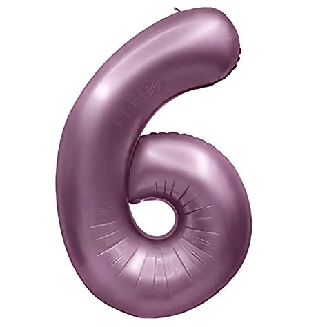 32 Inch Number 6 Metal Balloons Purple Lilac Foil Mylar Balloon