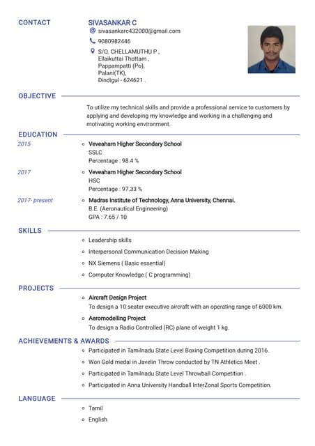 Resume Sivasankar Pdf