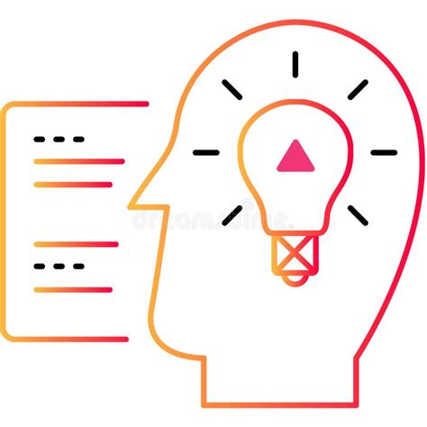 Creative Mind Outline Icon Flat Vector Head Stock Illustration