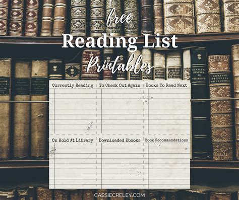 Library Checkout Card Template Printable