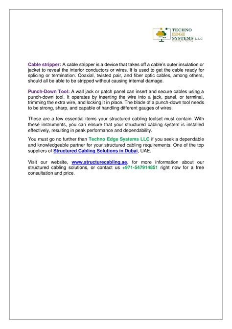 Ppt 5 Essential Tools For Structured Cabling Powerpoint Presentation Id 12268000