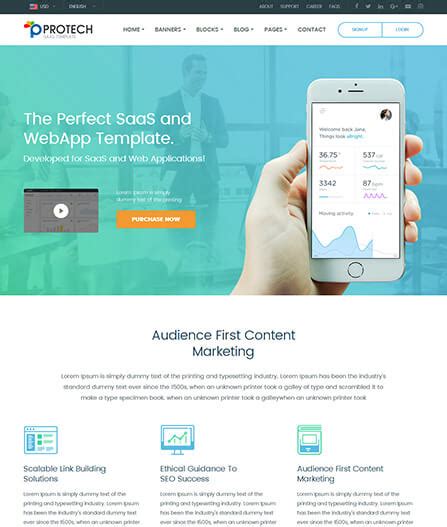SaaS Responsive SaaS Software Web App Mobile App Template