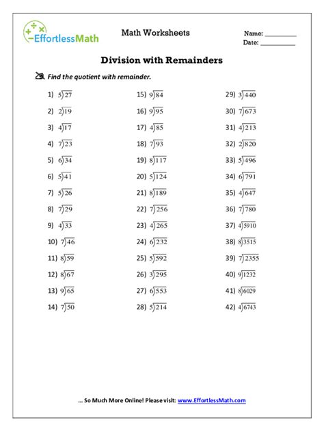 Fillable Online Remainder Calculatorhow To Get The Quotient And