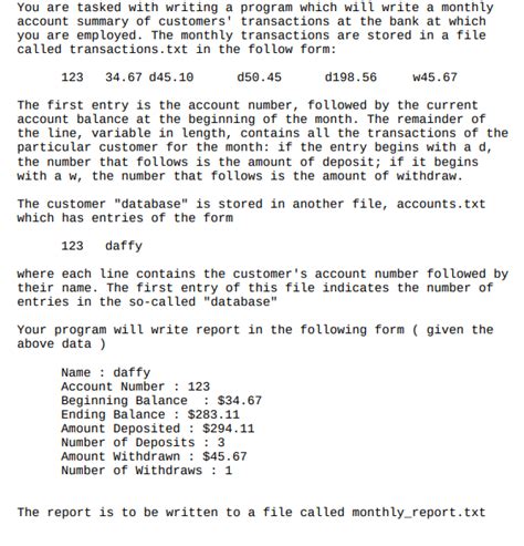 Solved You Are Tasked With Writing A Program Which Will
