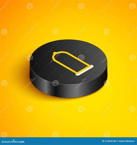 Isometric Line Condom Safe Sex Icon Isolated On Yellow Background Safe