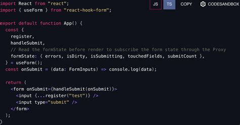 FormState Not Being Updated As Expected Issue React Hook Form React Hook Form GitHub