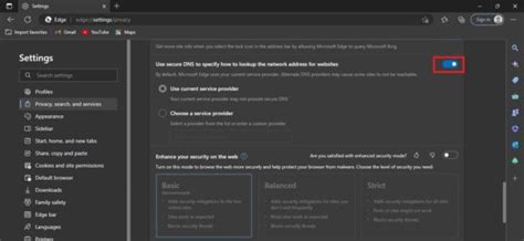 How To Enable Or Disable Secure Dns Over Doh In Microsoft Edge