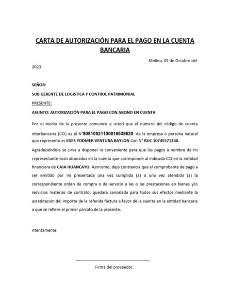 Modelo Carta Bancaria Images High Quality Resolution Free Word Template