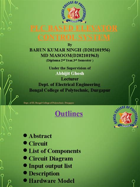Plc Based Elevator Control System Barun Kumar Singh D202101956 Md