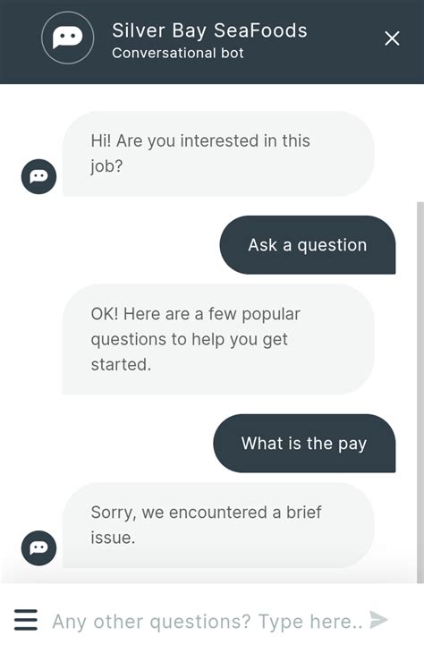 Bot Errors When Asked About Pay Rantiwork