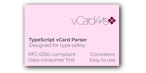Vcard4 Ts A TypeScript First VCard Parser Netfuture The Future Is