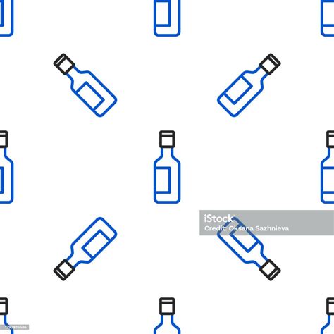 라인 유대인 와인 병 아이콘 흰색 배경에 원활한 패턴을 고립 다채로운 개요 개념 벡터 공휴일에 대한 스톡 벡터 아트 및 기타