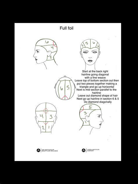 Six Section Full Foil Aveda Hair Hair Cut Guide Hair Cutting Techniques