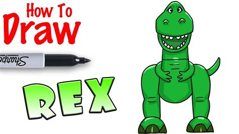 How To Draw Rex From Toy Story Youtube
