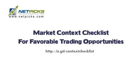 Market Context Checklist For Traders