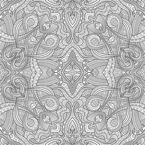 Vector Abstract Ethnic Hand Drawn Line Art Seamless Pattern Background Wallpaper Fabric