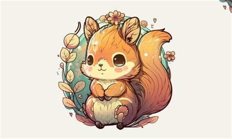 Cute Squirrel Kawaii Clipart Graphic By Poster Boutique · Creative Fabrica