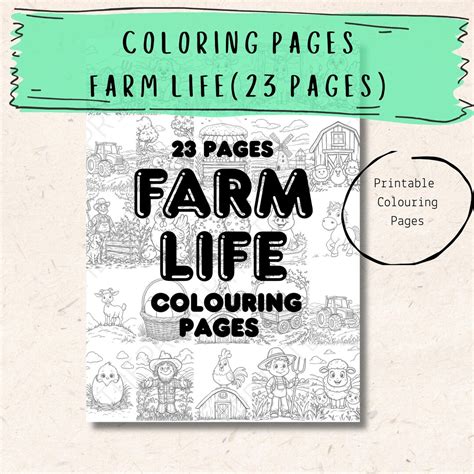 Farm Life Coloring Pages Animal Farmer Cute Preschool Fun Entertaining