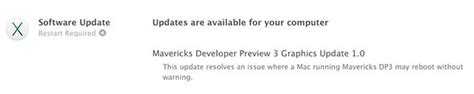 Apple Releases Mavericks Beta 3 Graphics Update To Solve Reboot Issues