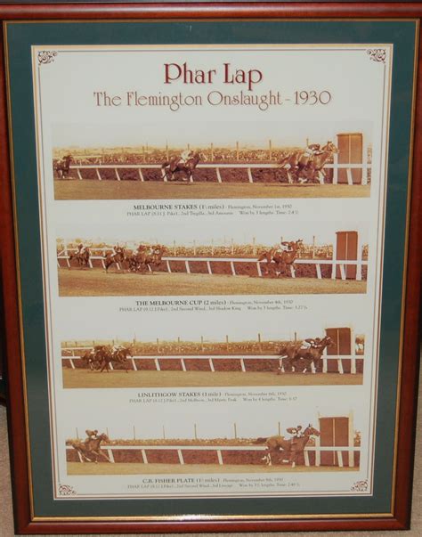 Phar Lap 1930 Flemington Onslaught Print Pro Sports Memorabilia