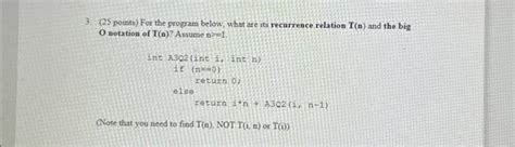solved 3 25 points for the program below what are its