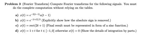 Solved Problem 3 Fourier Transform Compute Fourier