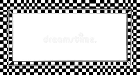 Black And White Checkerboard Pattern Frame Stock Vector Illustration