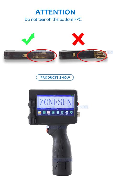 ZONESUN ZS HIP Handheld Inkjet Printer Coding Machine